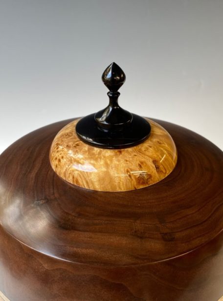 Cremation Urn | Walnut/Maple Burl Cremation Urn - Steve Stover Studios